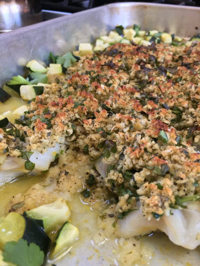 Sheet Pan Baked Haddock with Panko Herb Crust - Mediterranean Living