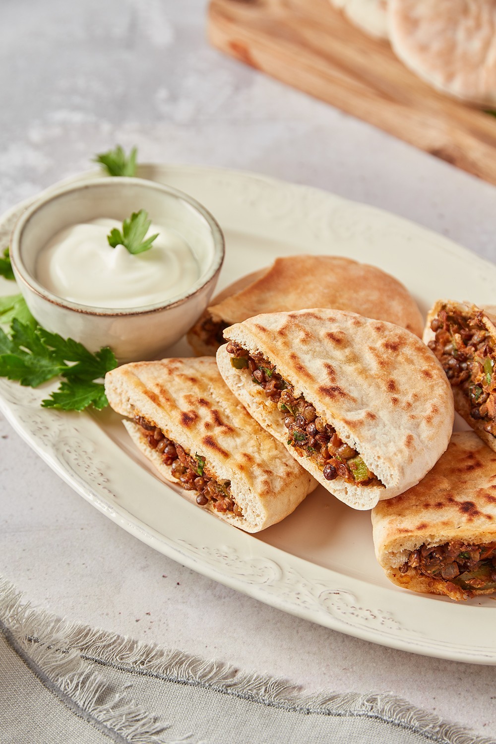 Lentil Pita Pockets (Vegetarian Hawawshi) - Mediterranean Living