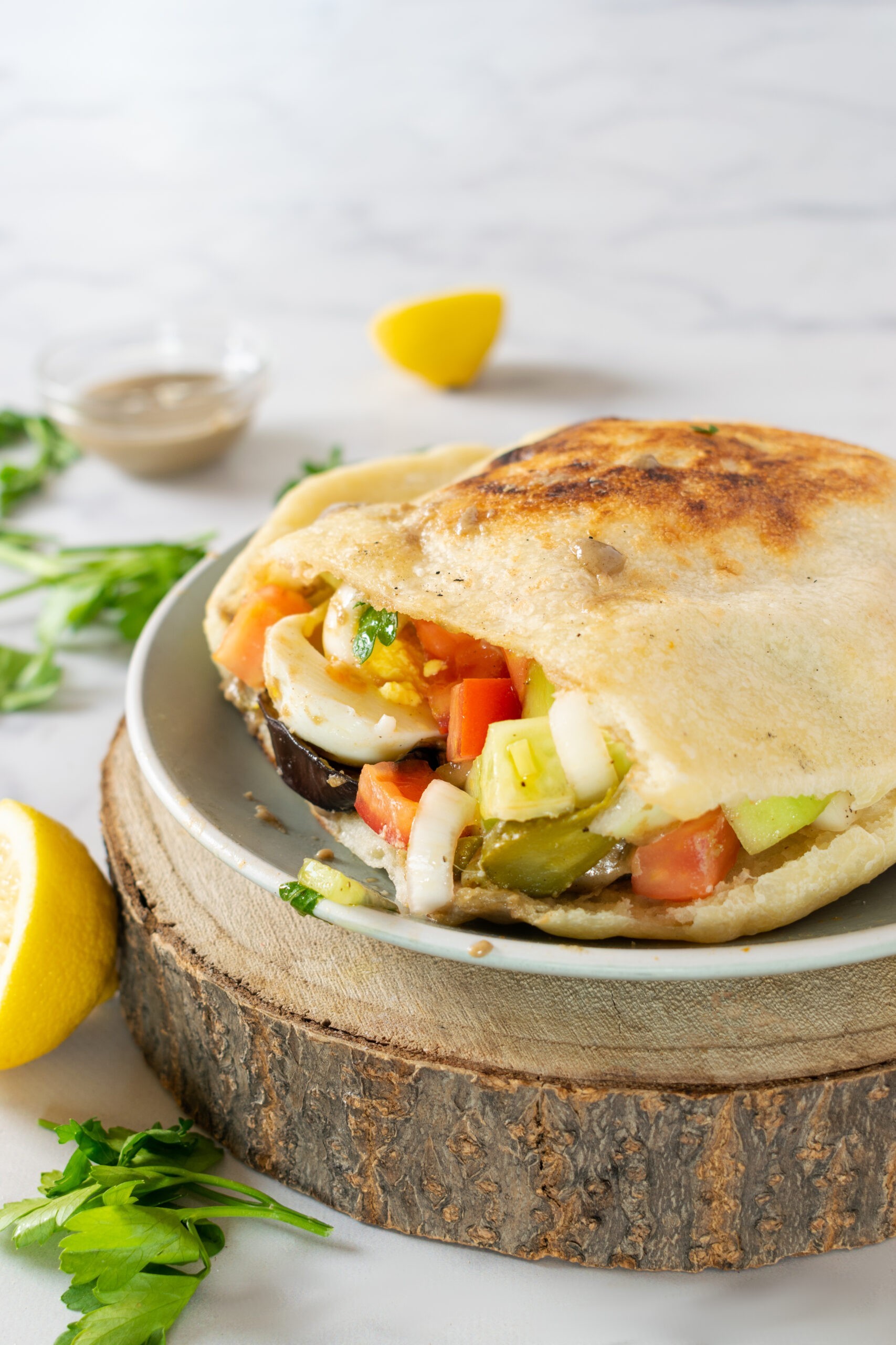 Sabich: Roasted Eggplant Sandwich with Hummus Recipe