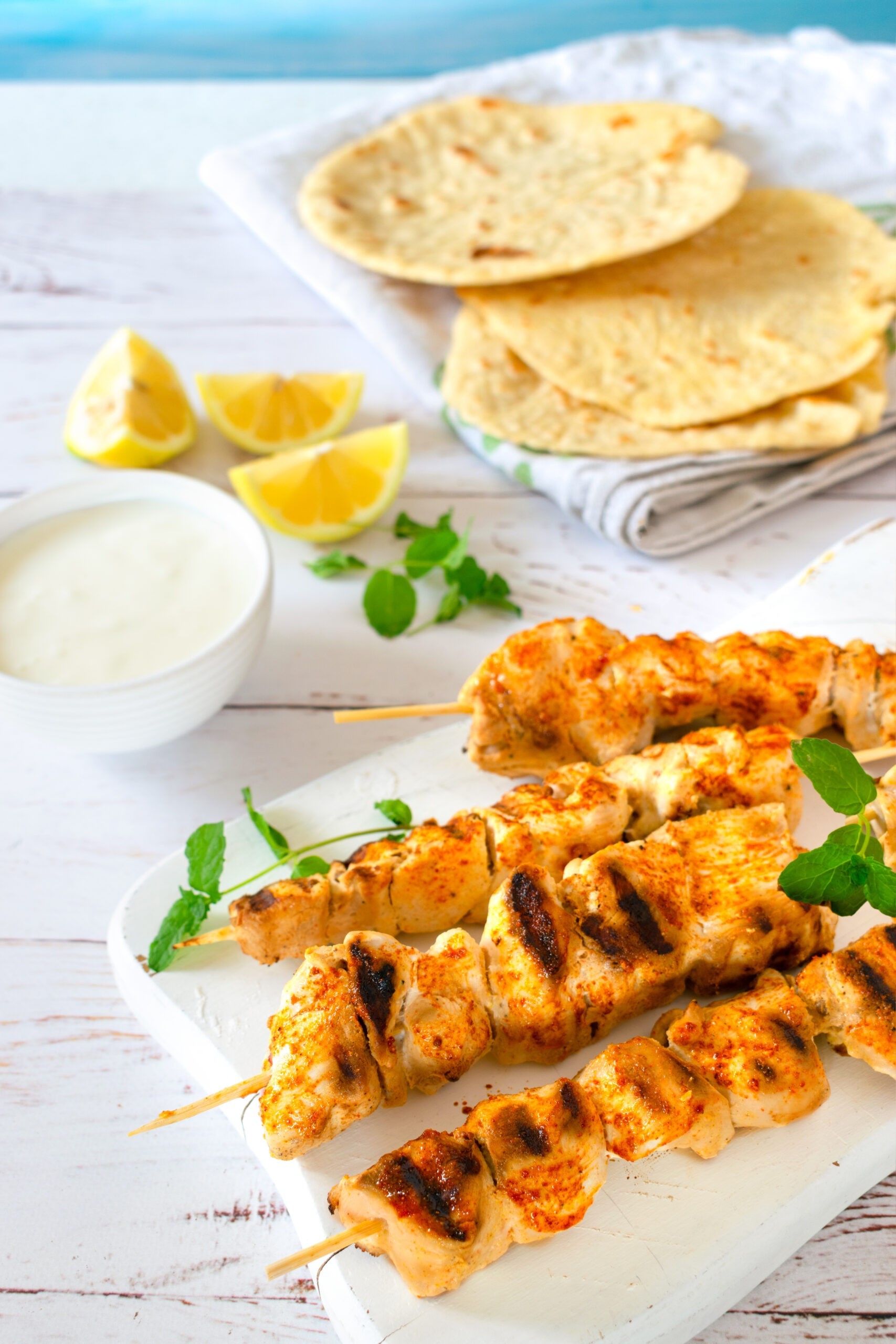 Chicken Skewers Recipe with Garlic Sauce (Shish Tawook)