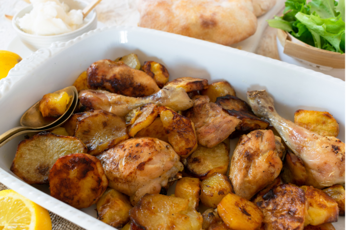 Lebanese Lemon Chicken and Potatoes (Djej w Batata) - Mediterranean Living