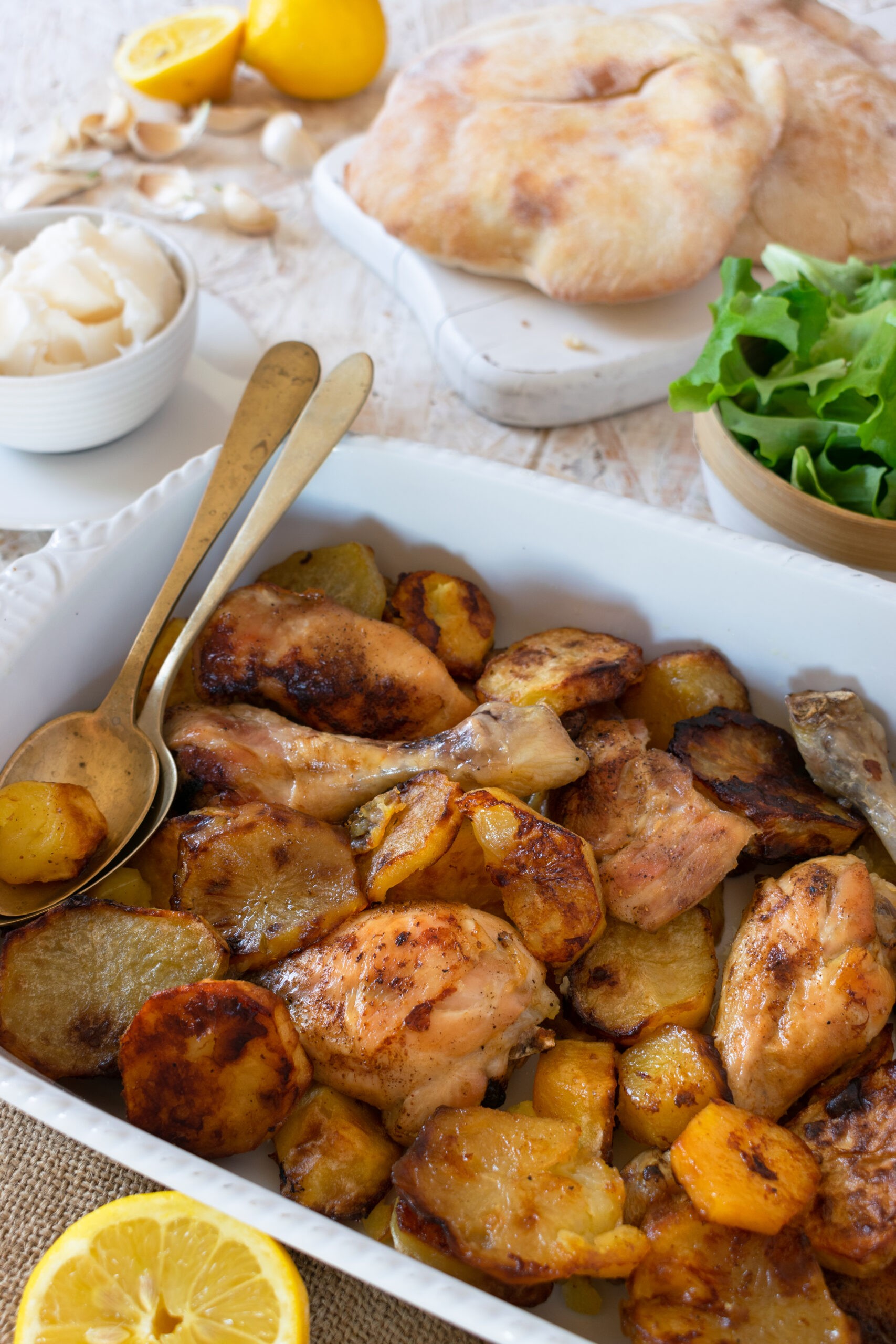 Lebanese Lemon Chicken and Potatoes (Djej w Batata) - Mediterranean Living