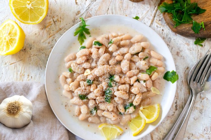 Creamy White Beans with Garlic, Lemon and Parmesan - Mediterranean Living